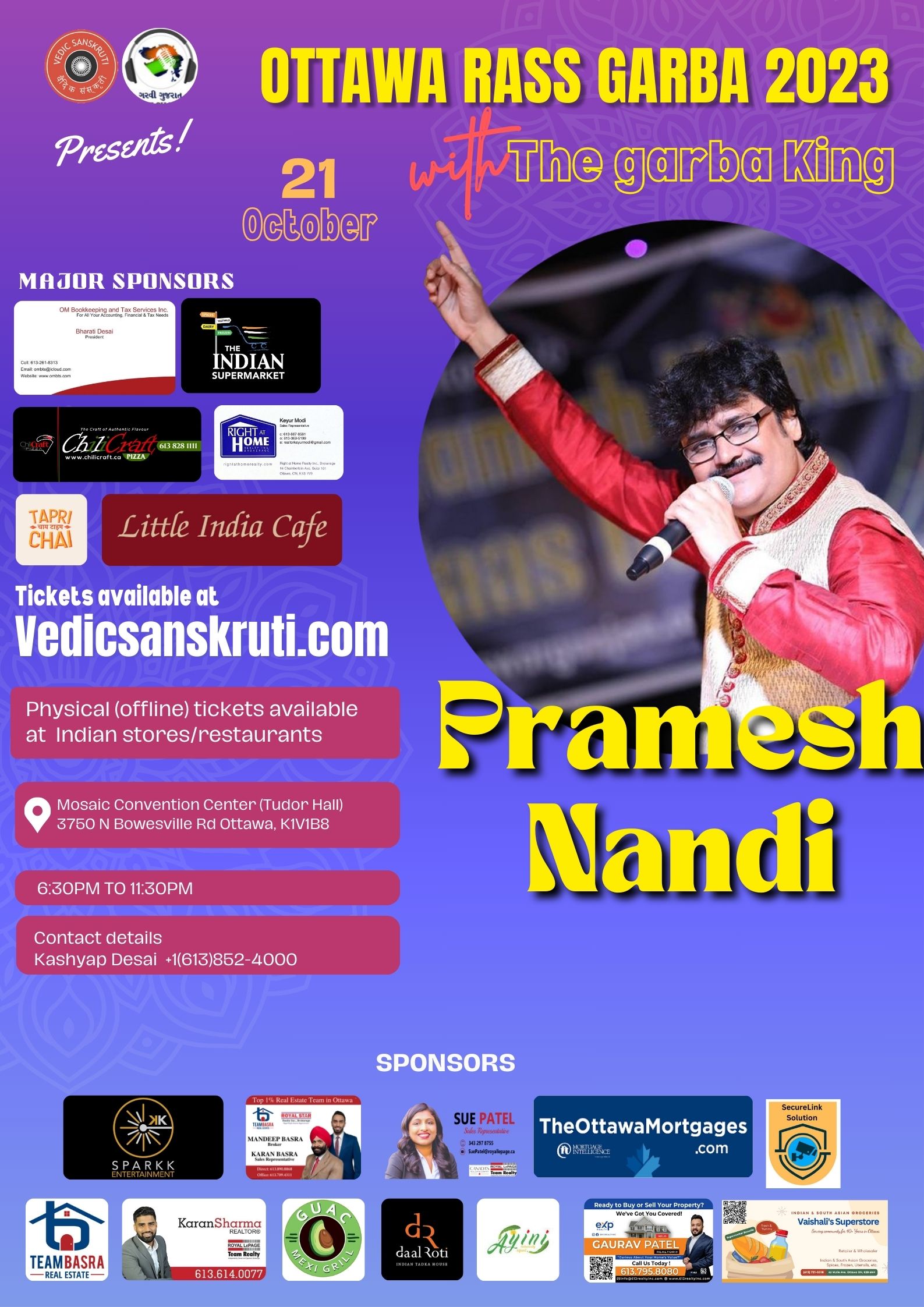 Raas Garba Night 2023 with PRAMESH NANDI | Ottawa, ON | October 21th 2023 - Vedic Sanskruti